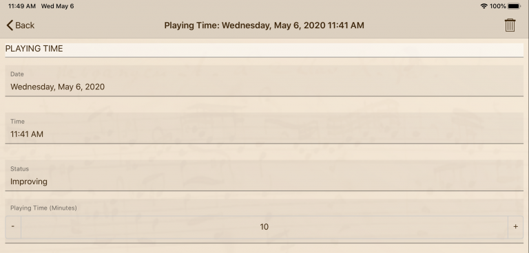 Add practice time – Play ‘n’ Practice